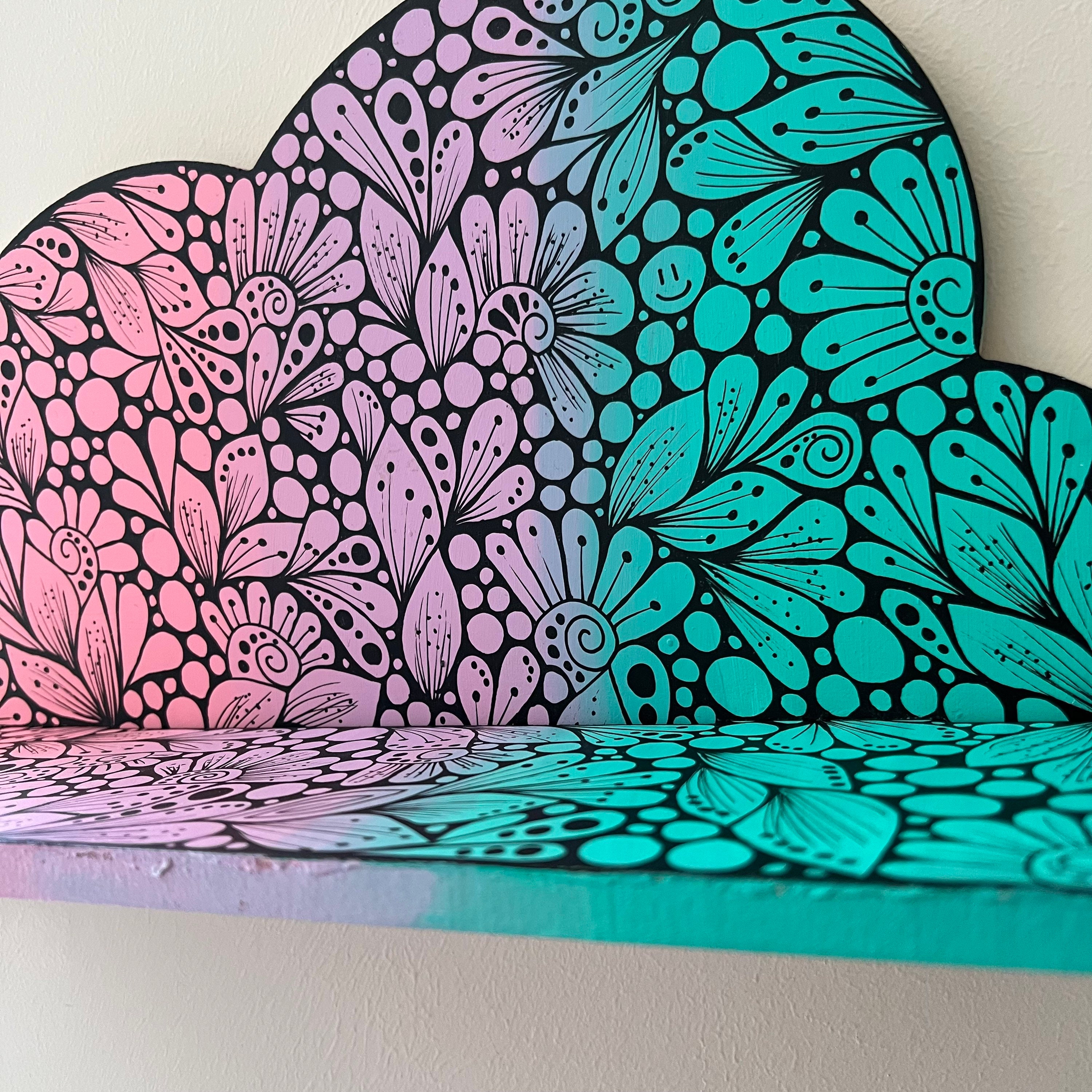 Zentangle Cloud Shelf _ Wooden Shelf _ Wall Decor _ Handmade - Etsy