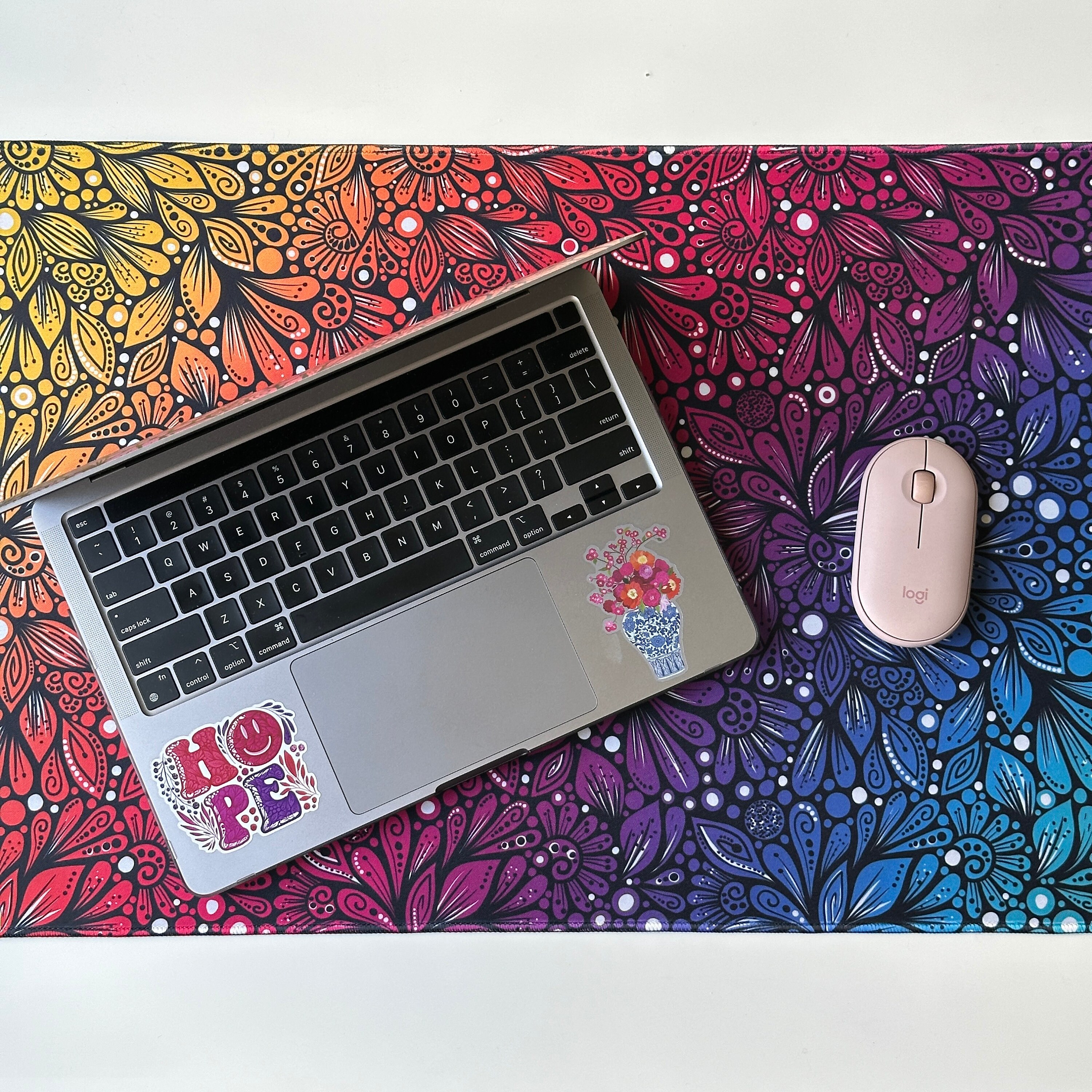 Rainbow Zentangle Desk Pad - Colorfull Desk Pads - Etsy
