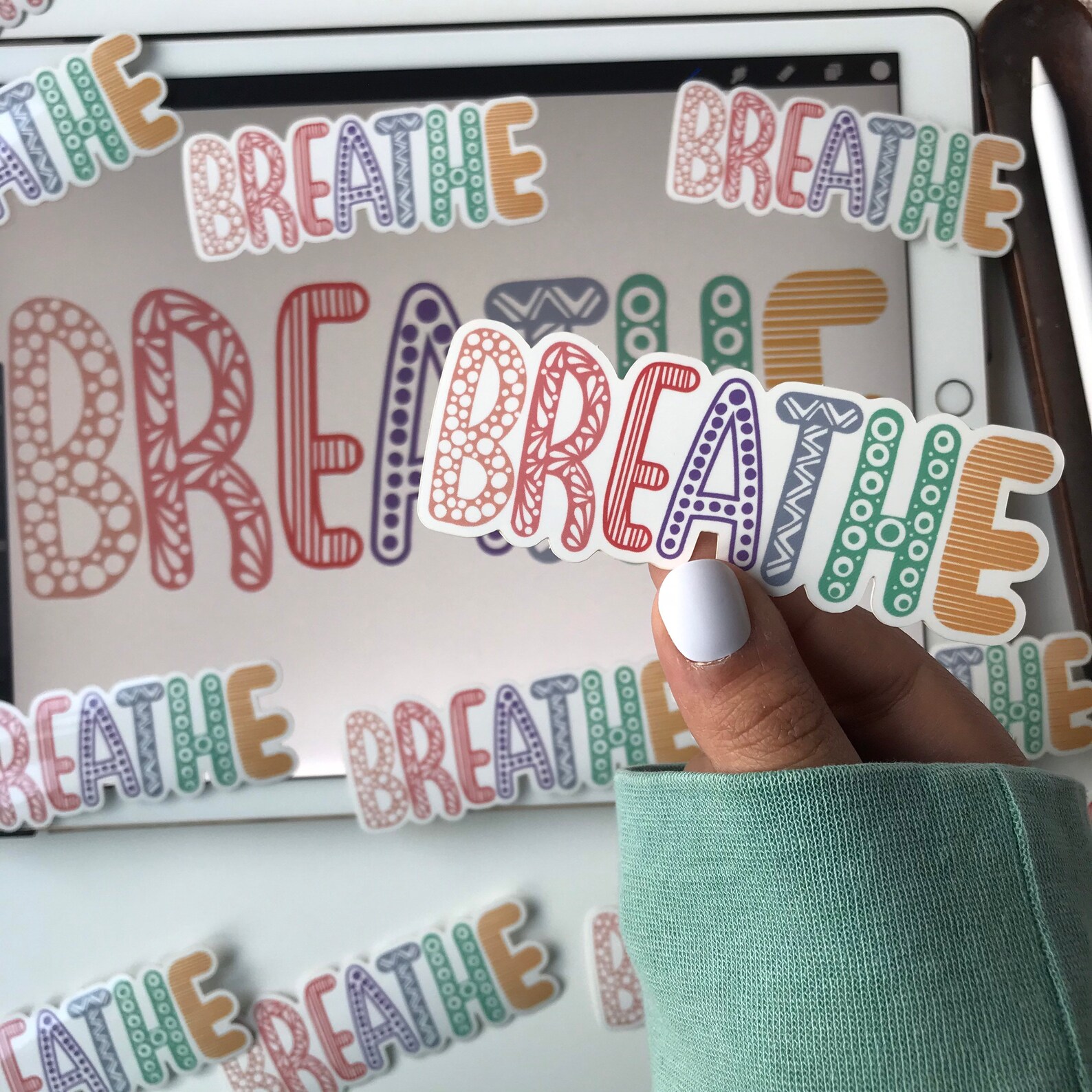 Zentangle Breathe Stickers Waterproof Zentangle Stickers | Etsy