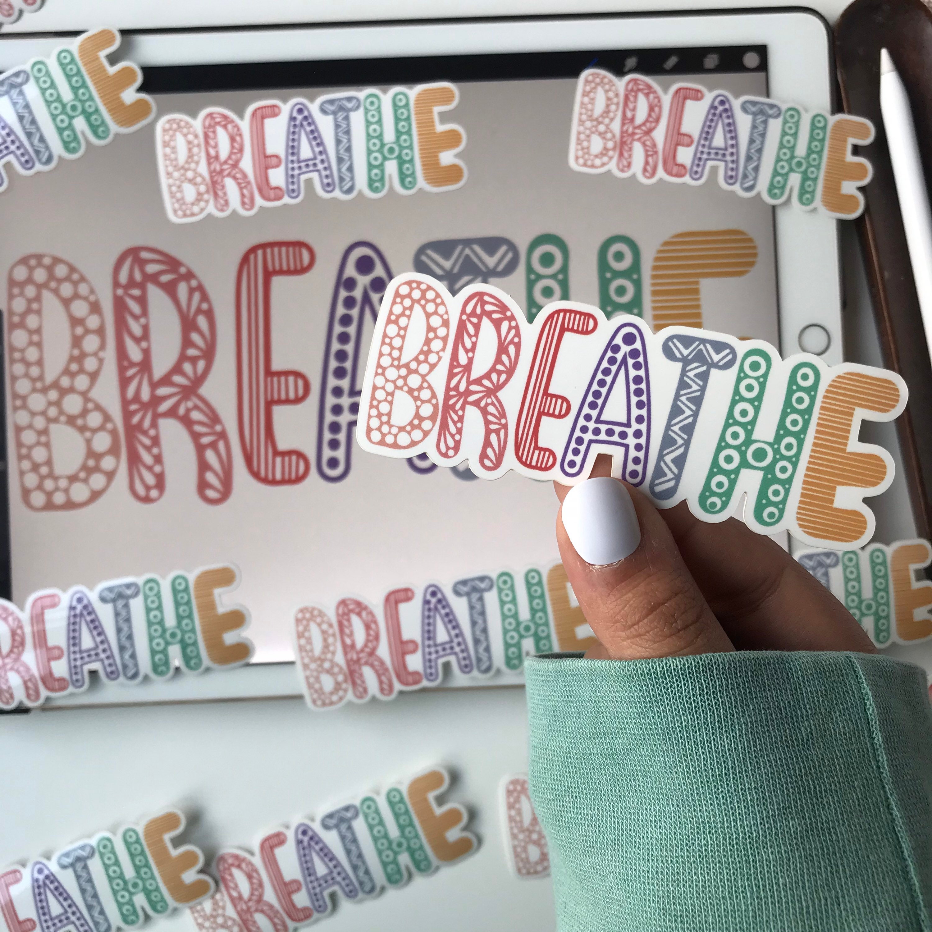 Zentangle Breathe Stickers Waterproof Zentangle Stickers | Etsy