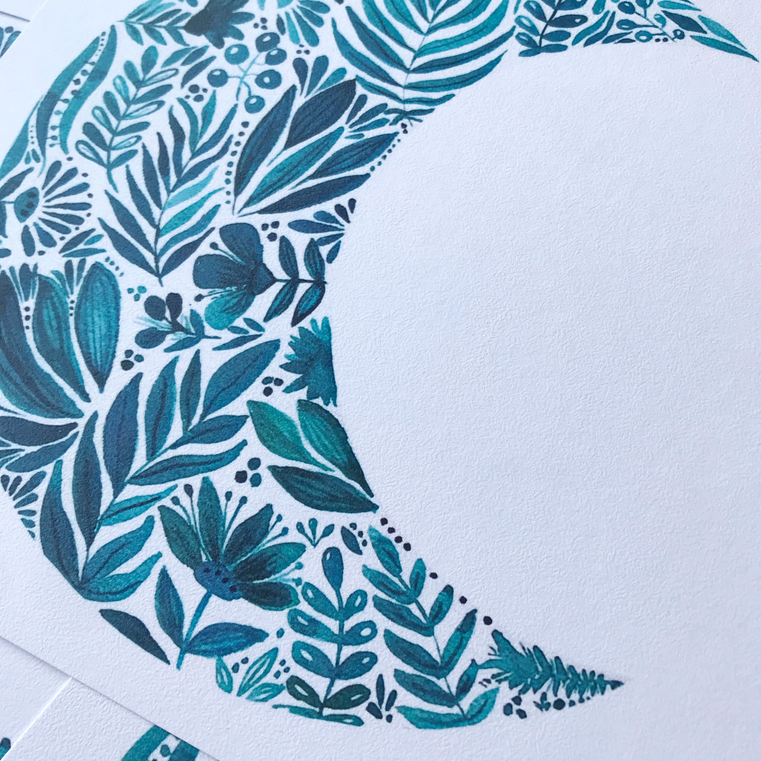 Moon watercolor art print watercolor print moon artwork | Etsy