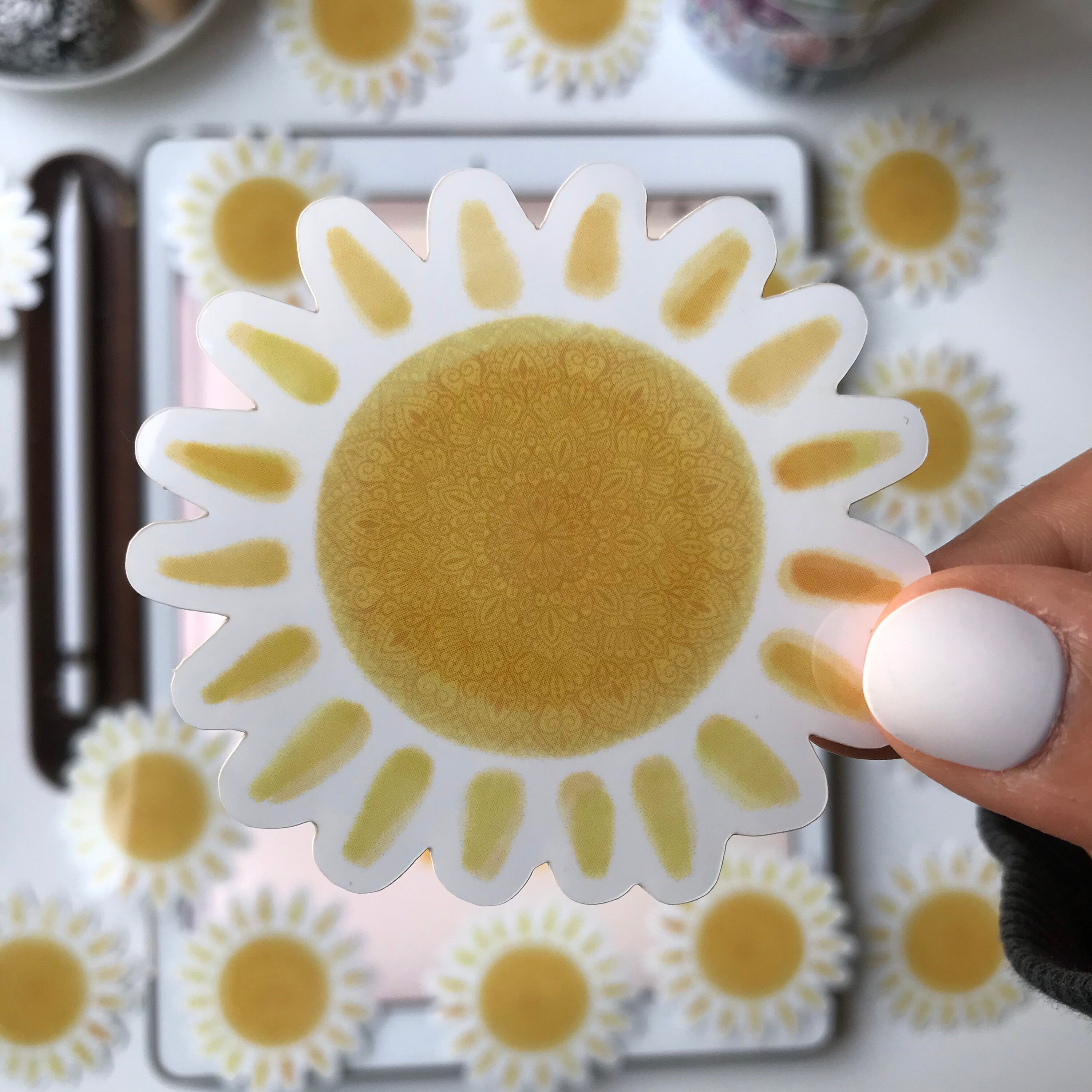 Sun Mandala Waterproof Sticker - Etsy