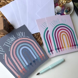Rainbow Thank You Card - Etsy