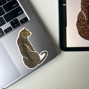 Jaguar Zentangle Waterproof Stickers - Animal Sticker - Etsy