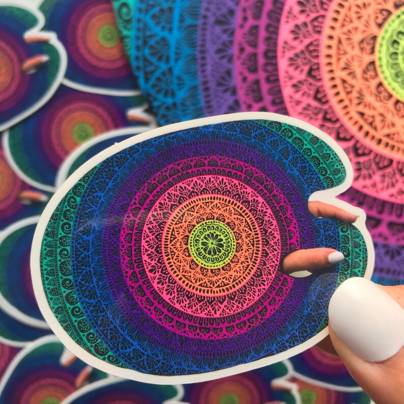 Mandala palette vinyl stickers realistic stickers | Etsy