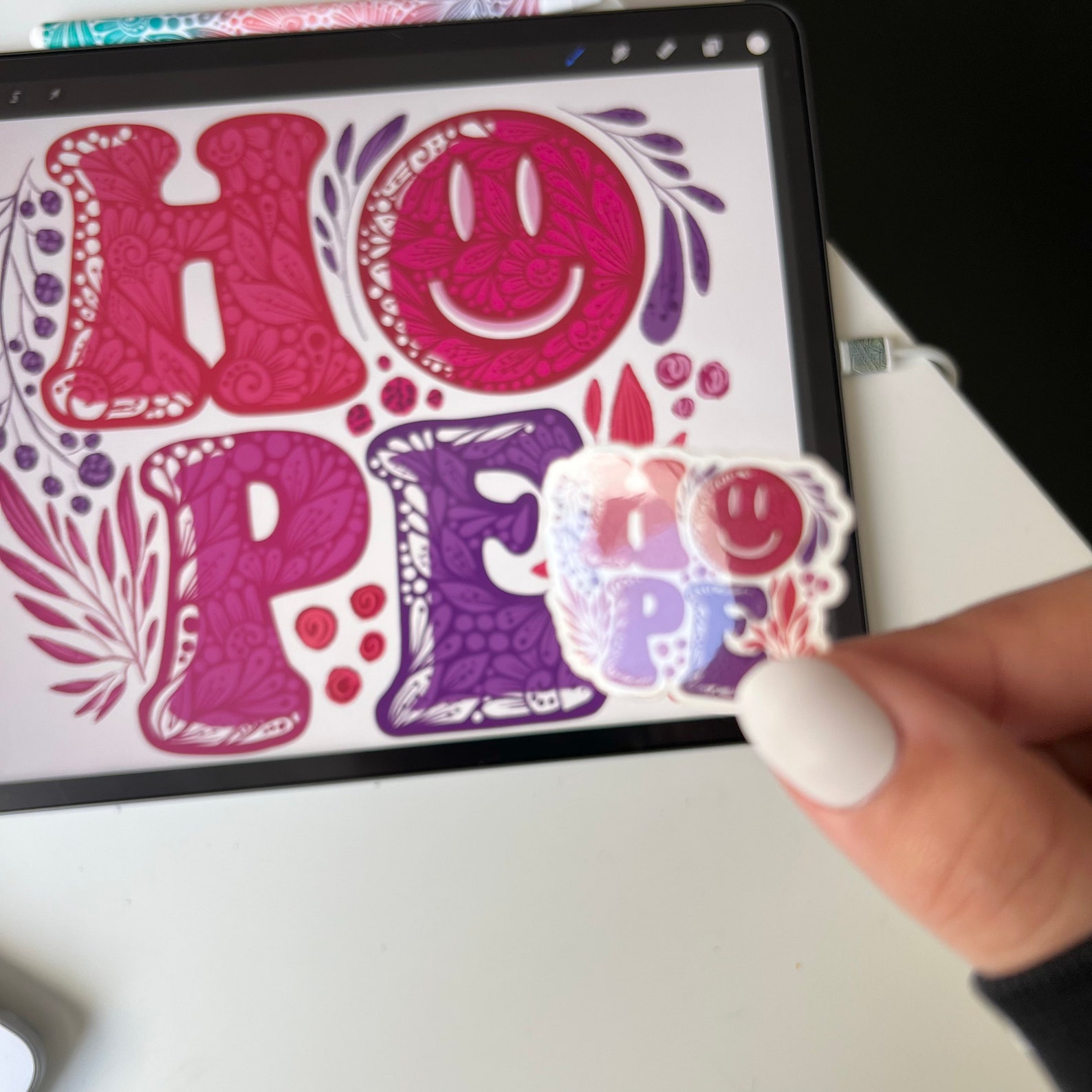 Mini Hope Sticker Zentangle Hope Sticker - Etsy