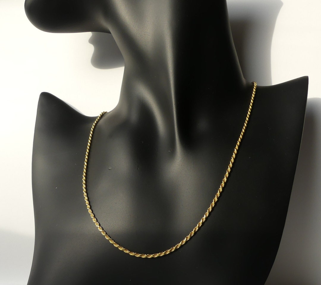 Rope Chains 2mm , Silver 925 Gold Plated Rope Chains, Hip Hop Style ...
