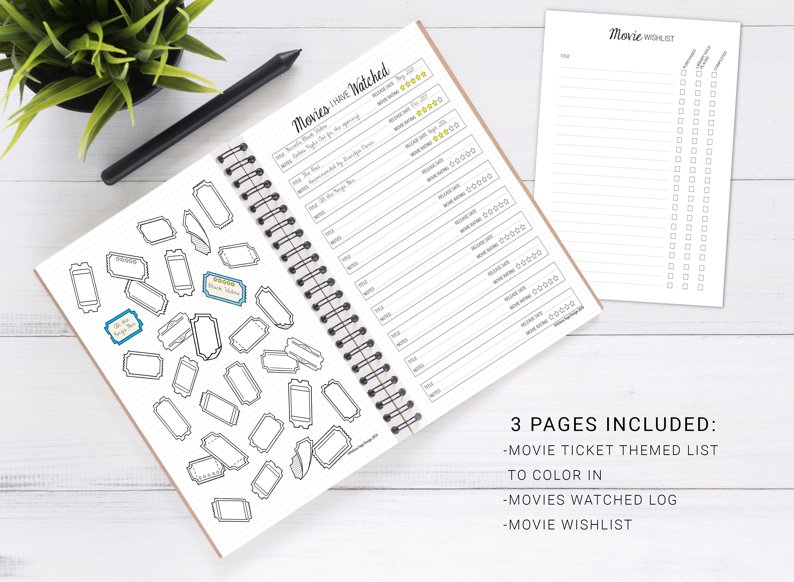 Movie Tracker Printable (for Dotted Grid Journals and Planners) - Etsy