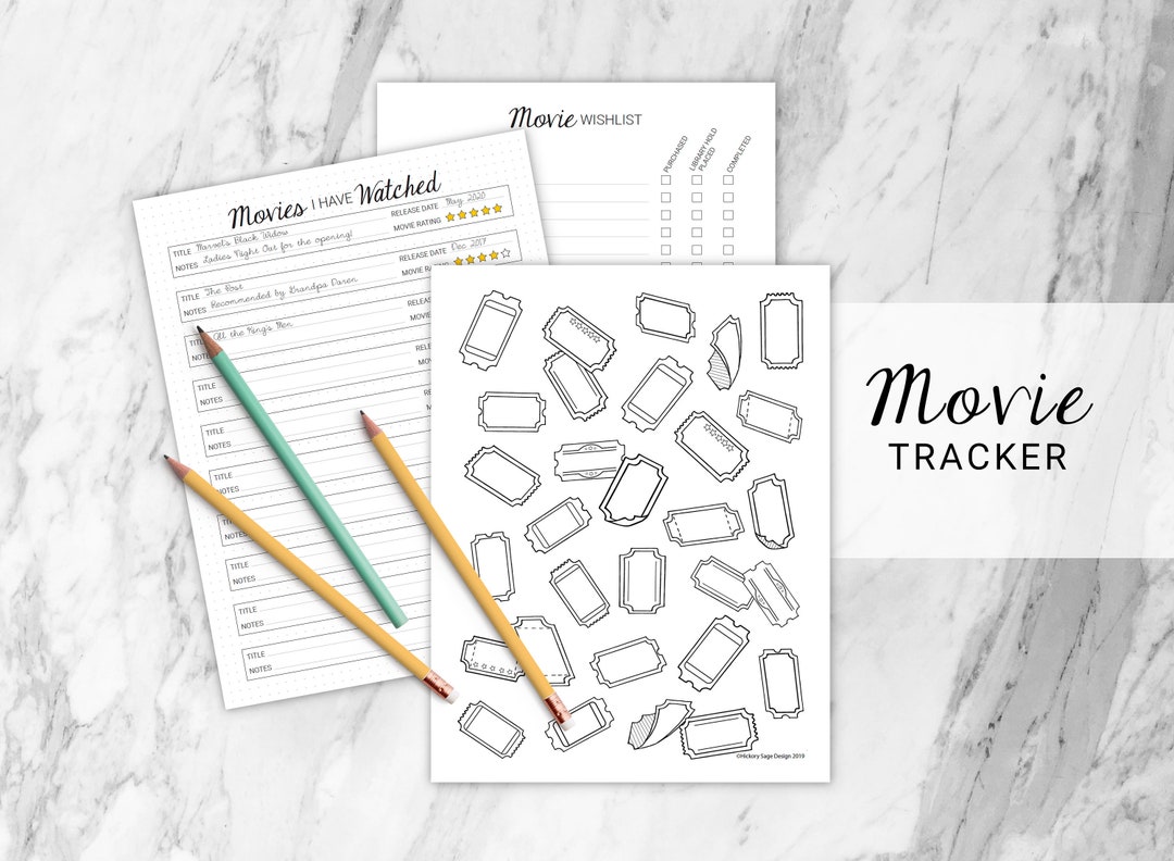 Movie Tracker Printable (for Dotted Grid Journals and Planners) - Etsy