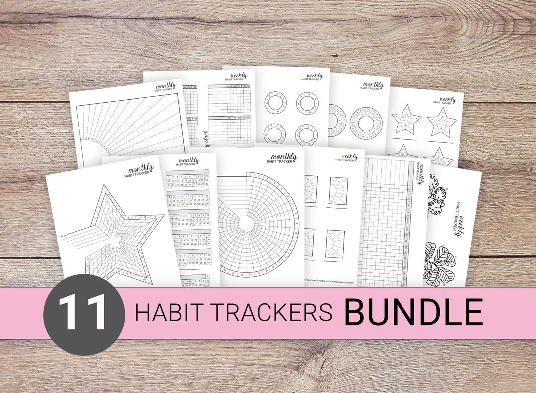 Habit Trackers Bundle 11 Monthly and Weekly Trackers for - Etsy