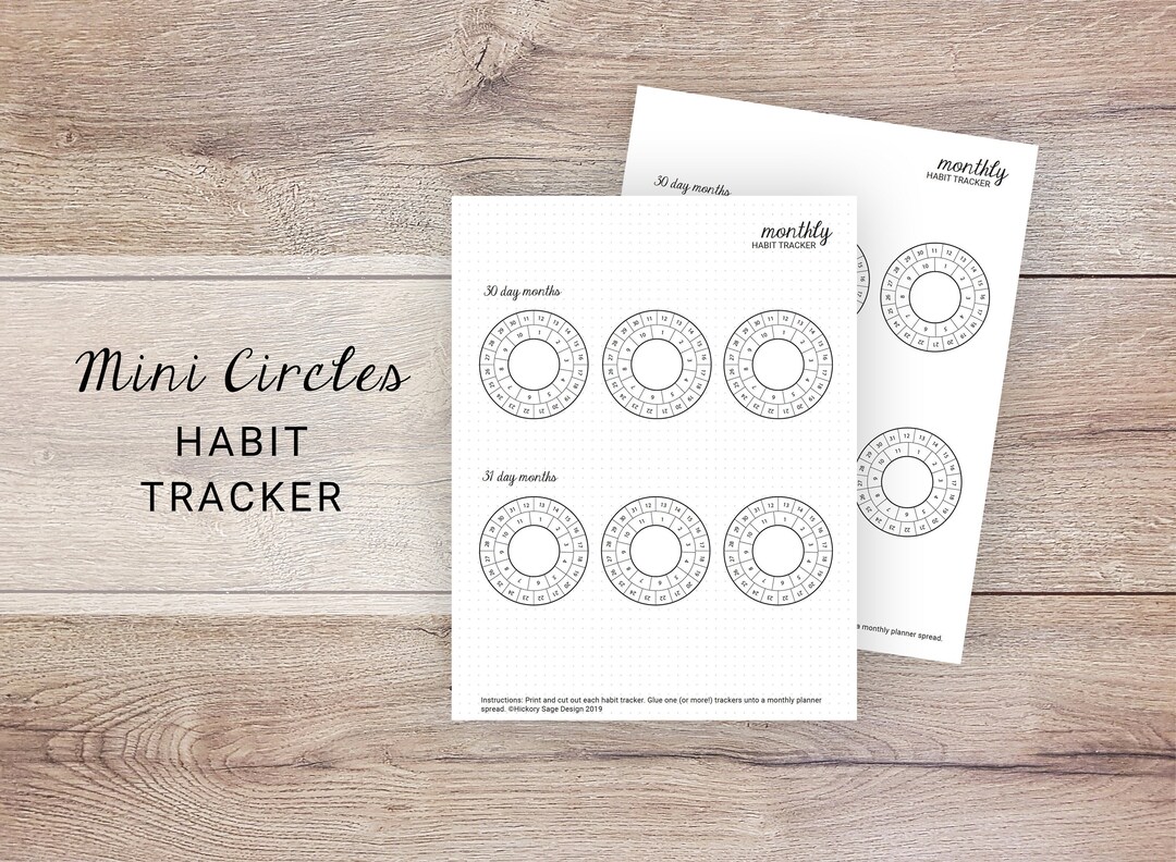 Mini Circles Monthly Habit Tracker BUJO Printable - Etsy