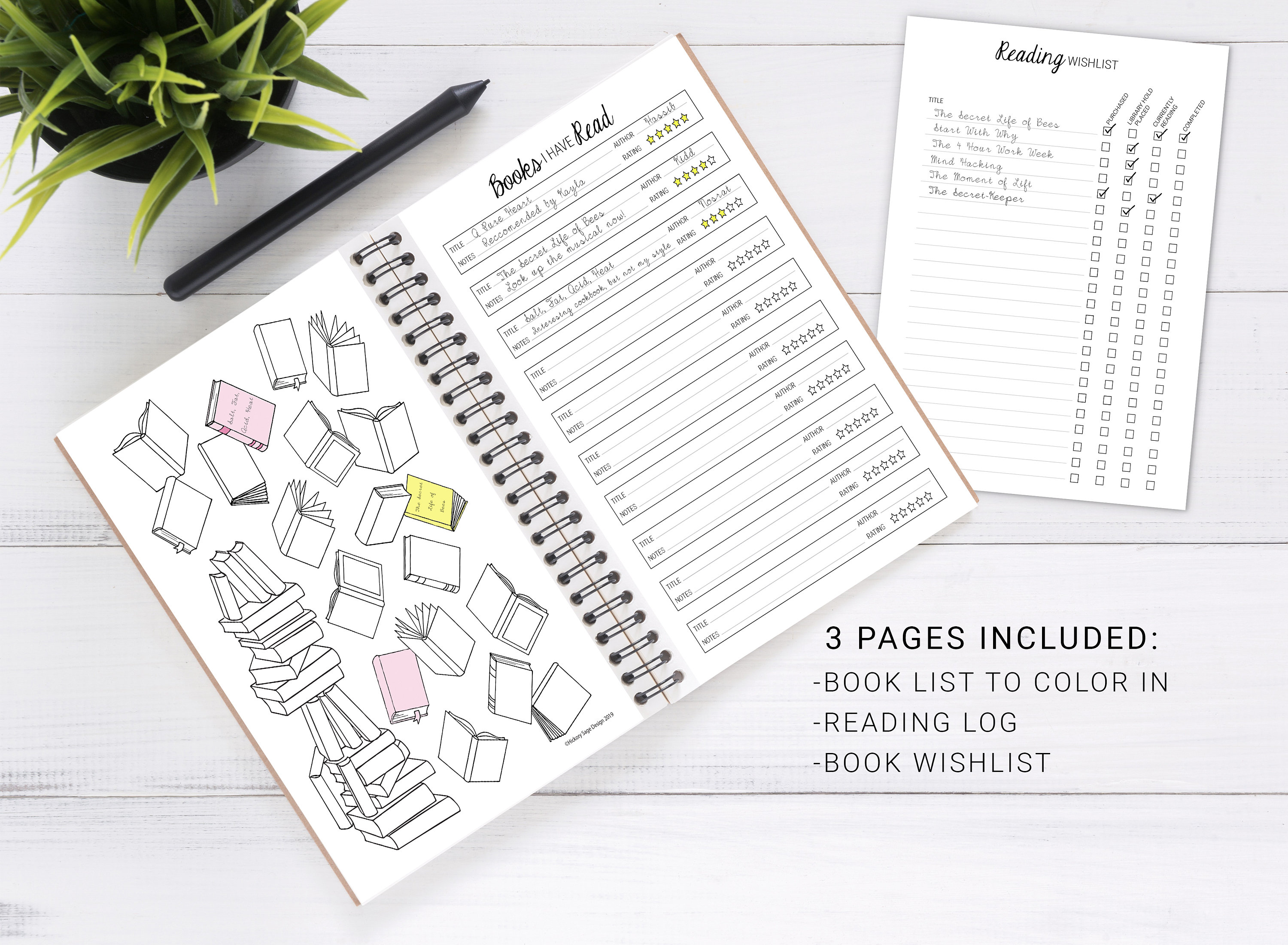 Buch Tracker: Buchliste, Leselog und To Read List. Für Bullet Journals ...