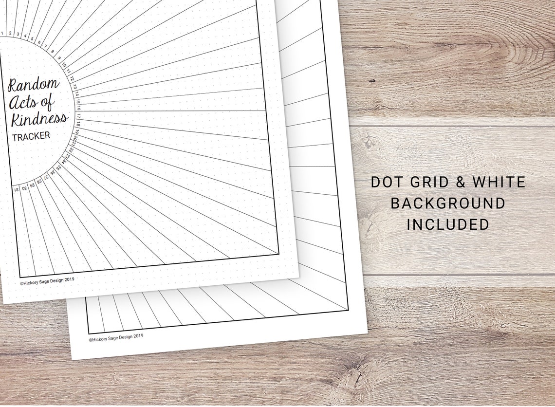 Kindness Habit Tracker for Dotted Grid Journals and Planners - Etsy