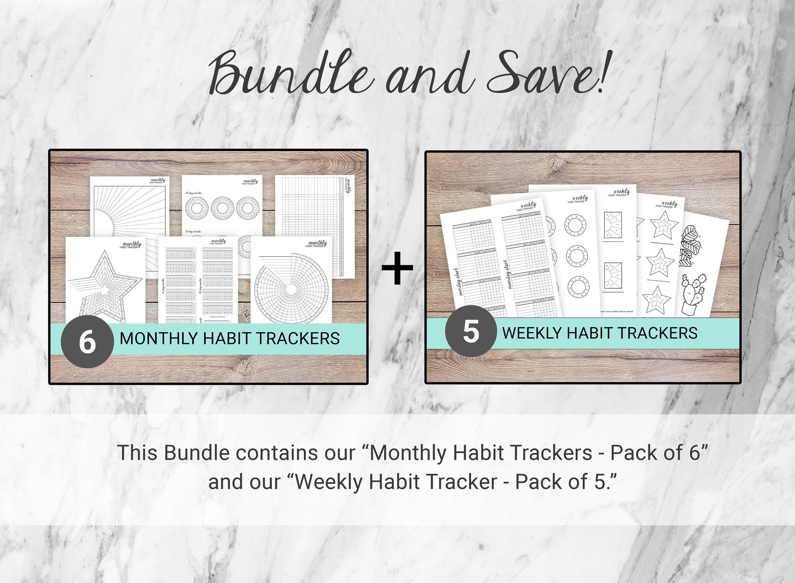 Habit Trackers Bundle 11 Monthly and Weekly Trackers for - Etsy