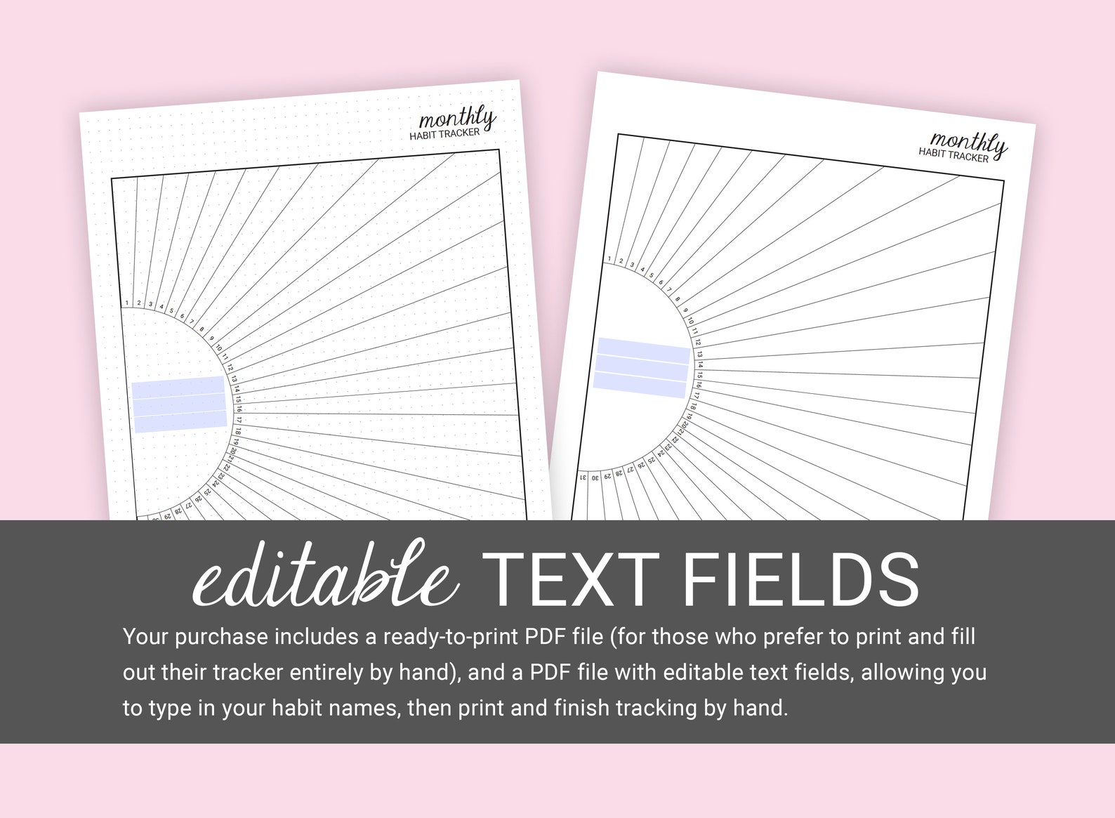 Sunburst Monthly Habit Tracker & Gratitude Journal (BUJO Printable) - Etsy