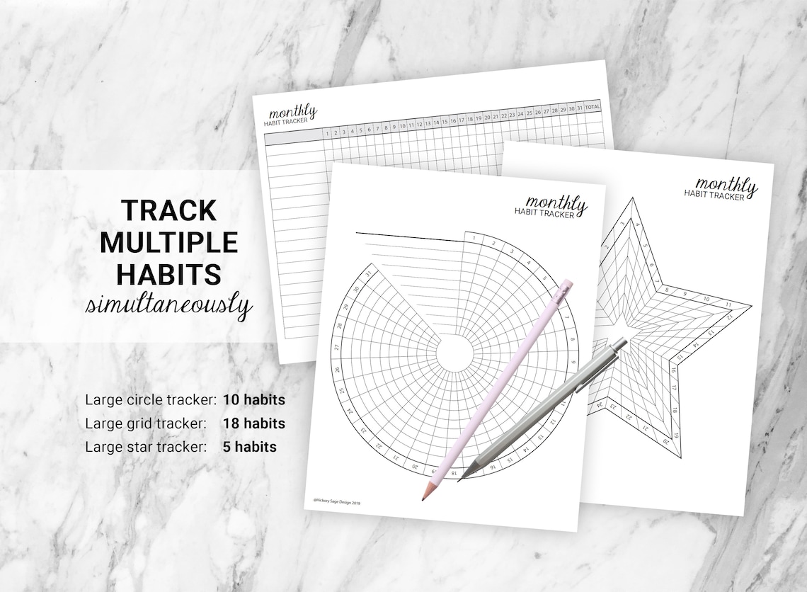 Habit Trackers Bundle 11 Monthly and Weekly Trackers for | Etsy