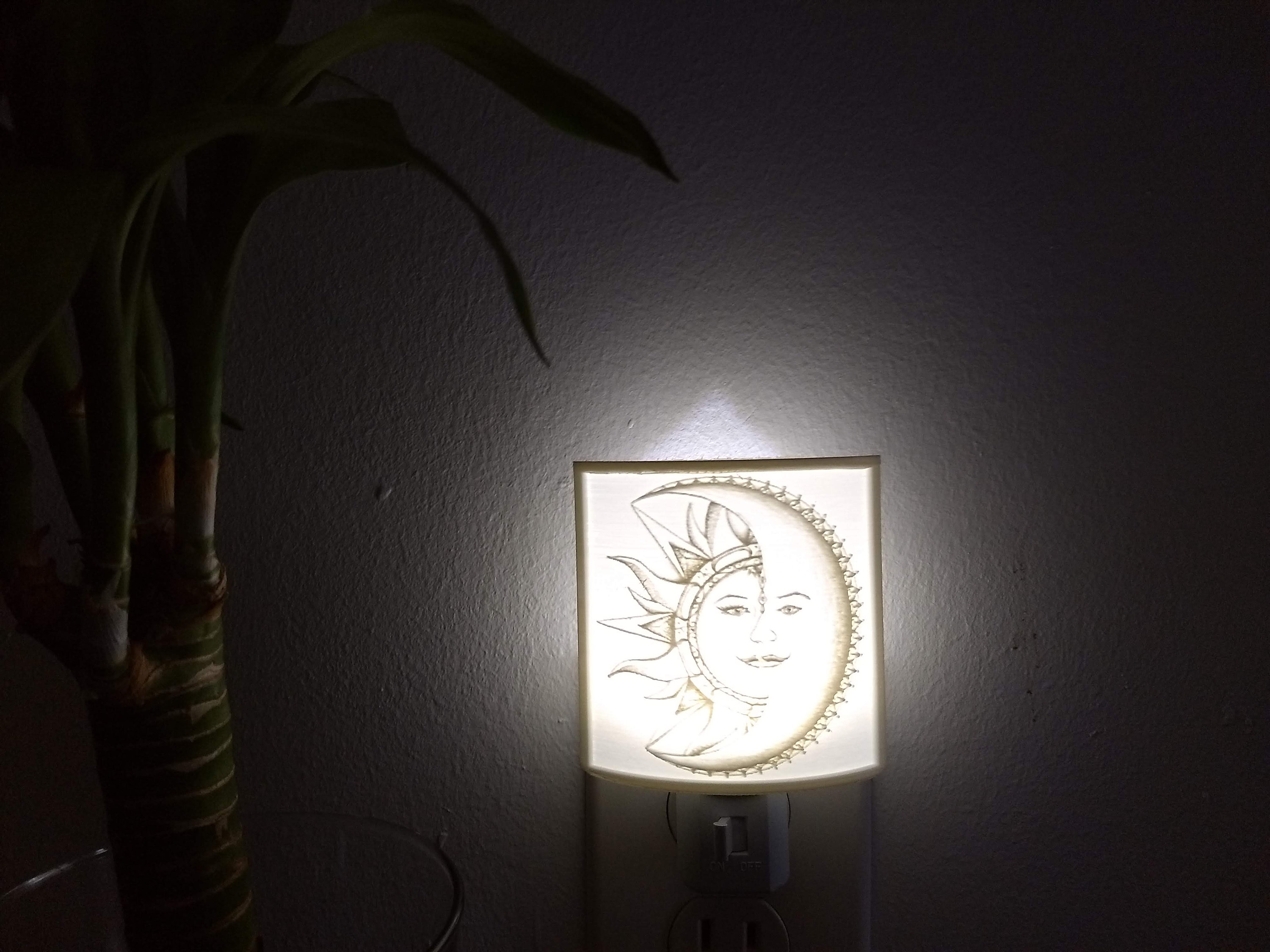 Night Light Wall Plug in With Sun and Moon Design - Etsy