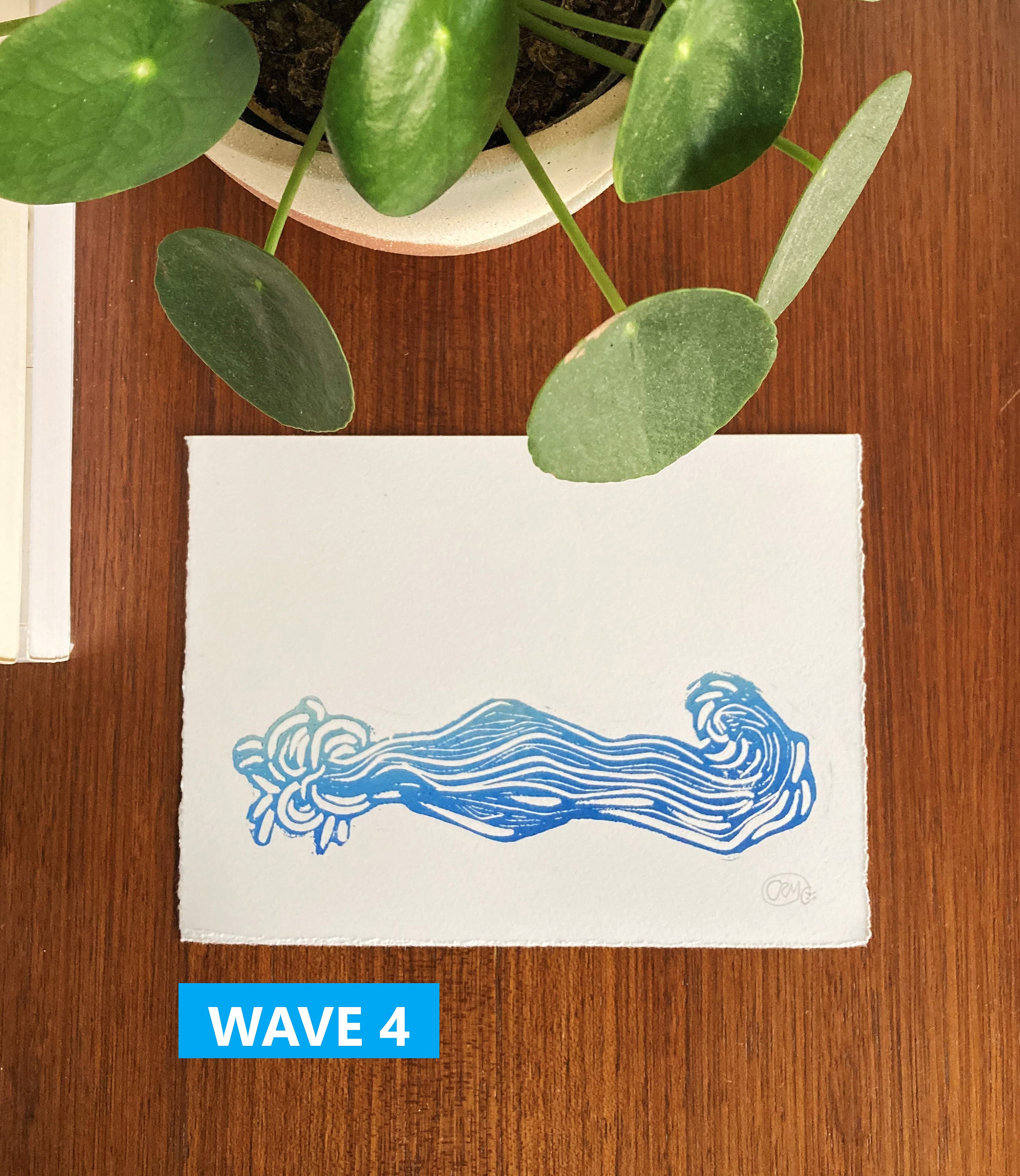 Original Lino Print of Waves Sea and Water. Hand Carved Hand - Etsy