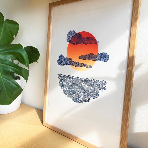 Lino Print Art - Etsy UK