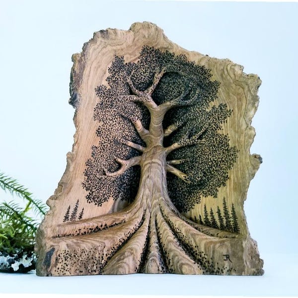 Carved Wood Tree - Etsy