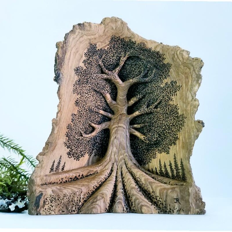 Carved Wood Tree - Etsy