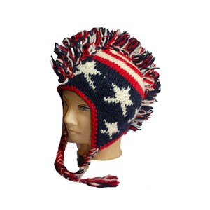 United States USA Mohawk Handmade Hat Star Design Mohawk Hat One Size ...