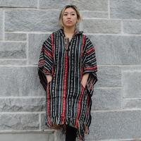 Handmade Black Cotton Poncho Shawl: Unisex Boho Cover-up - Etsy