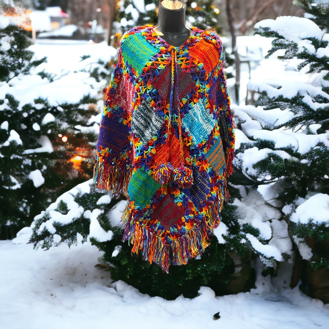 Tie Dye Poncho Rembodye Poncho Handmade in Nepal Extremely Soft ...
