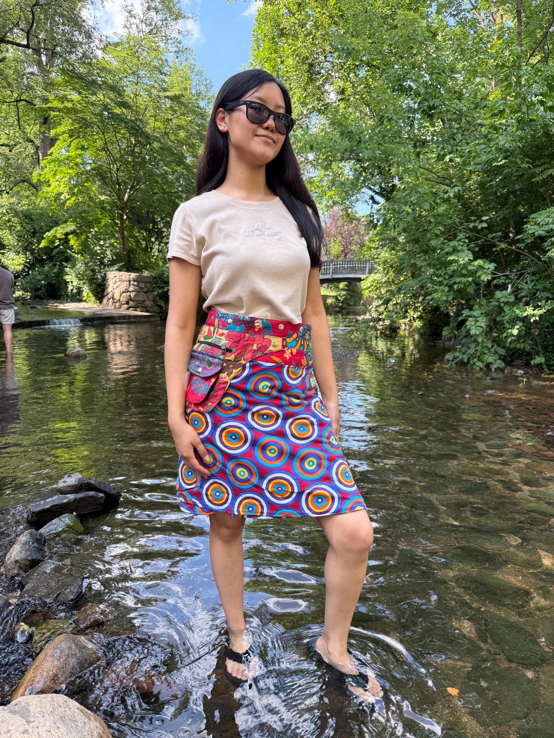 Reversible Organic Cotton Wrap Skirt: Multicolor Boho Handmade Skirt - Etsy