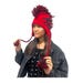 Handmade Black and Red Skull Mohawk. Wool Hat - Etsy
