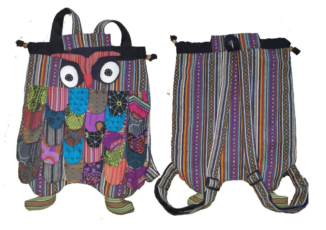 Handmade Mini Cotton Owl Backpack - Etsy