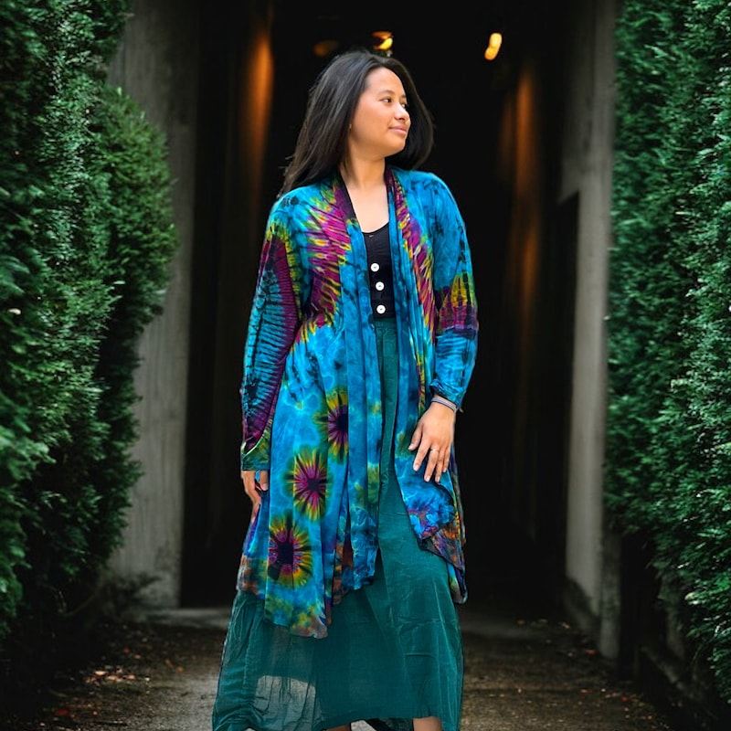 Long Kimono Abstract - Etsy