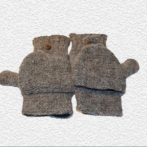 Handmade Wool Mitten Gloves - One Size | Adult Mitten Gloves With ...