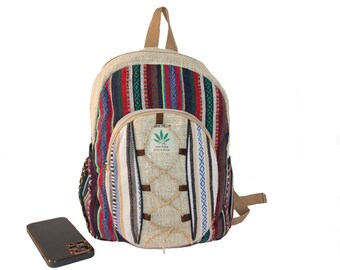Large Double Pocket Hemp American Native Design Backpack - Etsy