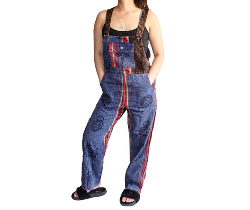 Handmade Cotton Nepal Overalls Straight Leg | Etsy