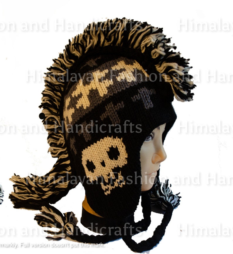 Bone Skull Mohawk Hat - Etsy