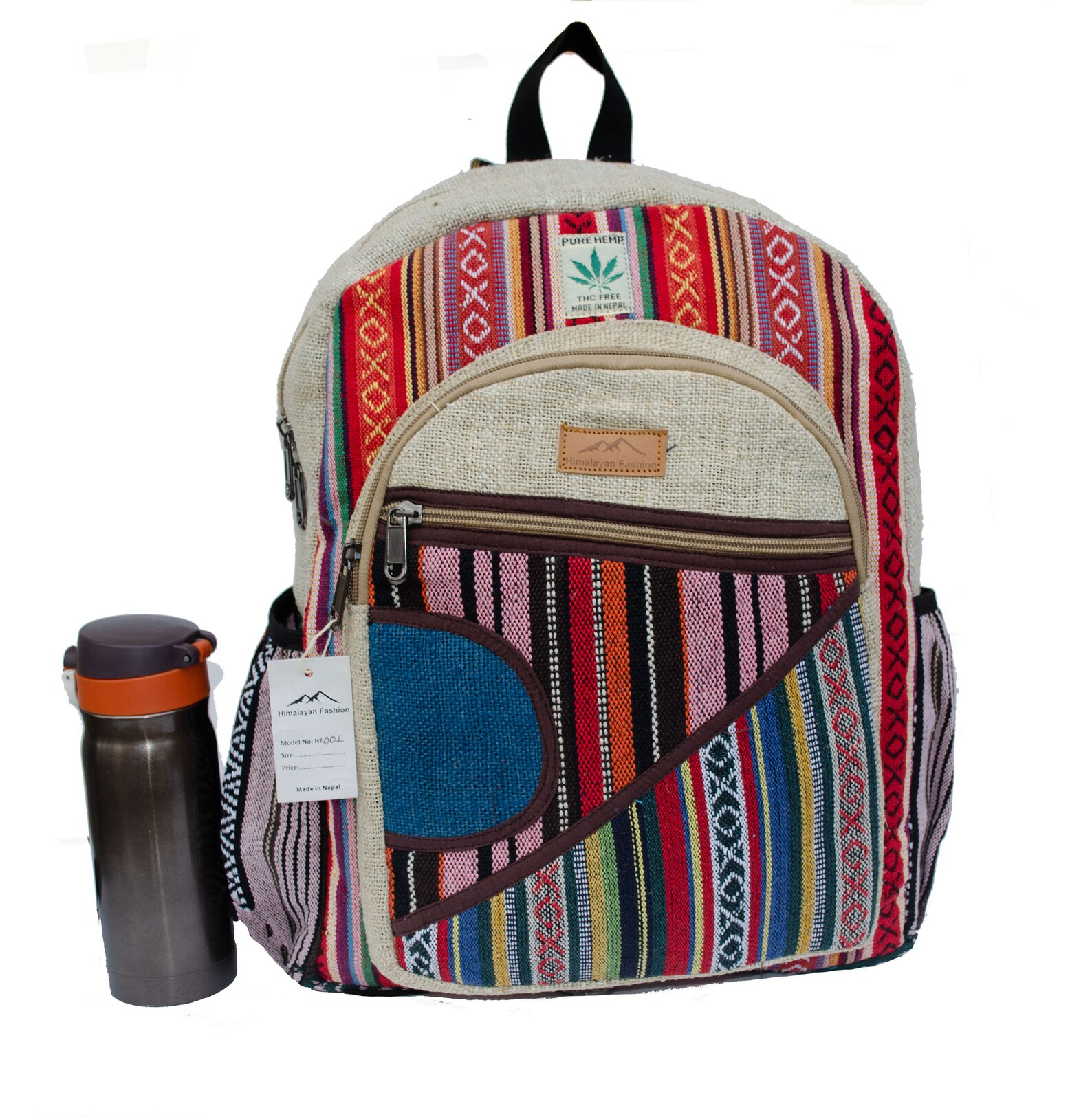 Large Pocket Hemp American Native Design Backpack - Etsy
