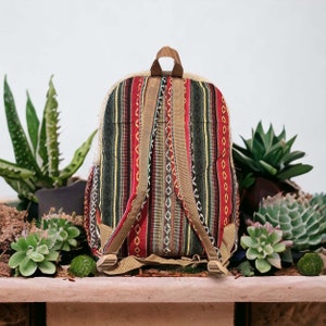Large Double Pocket Hemp American Native Design Backpack - Etsy