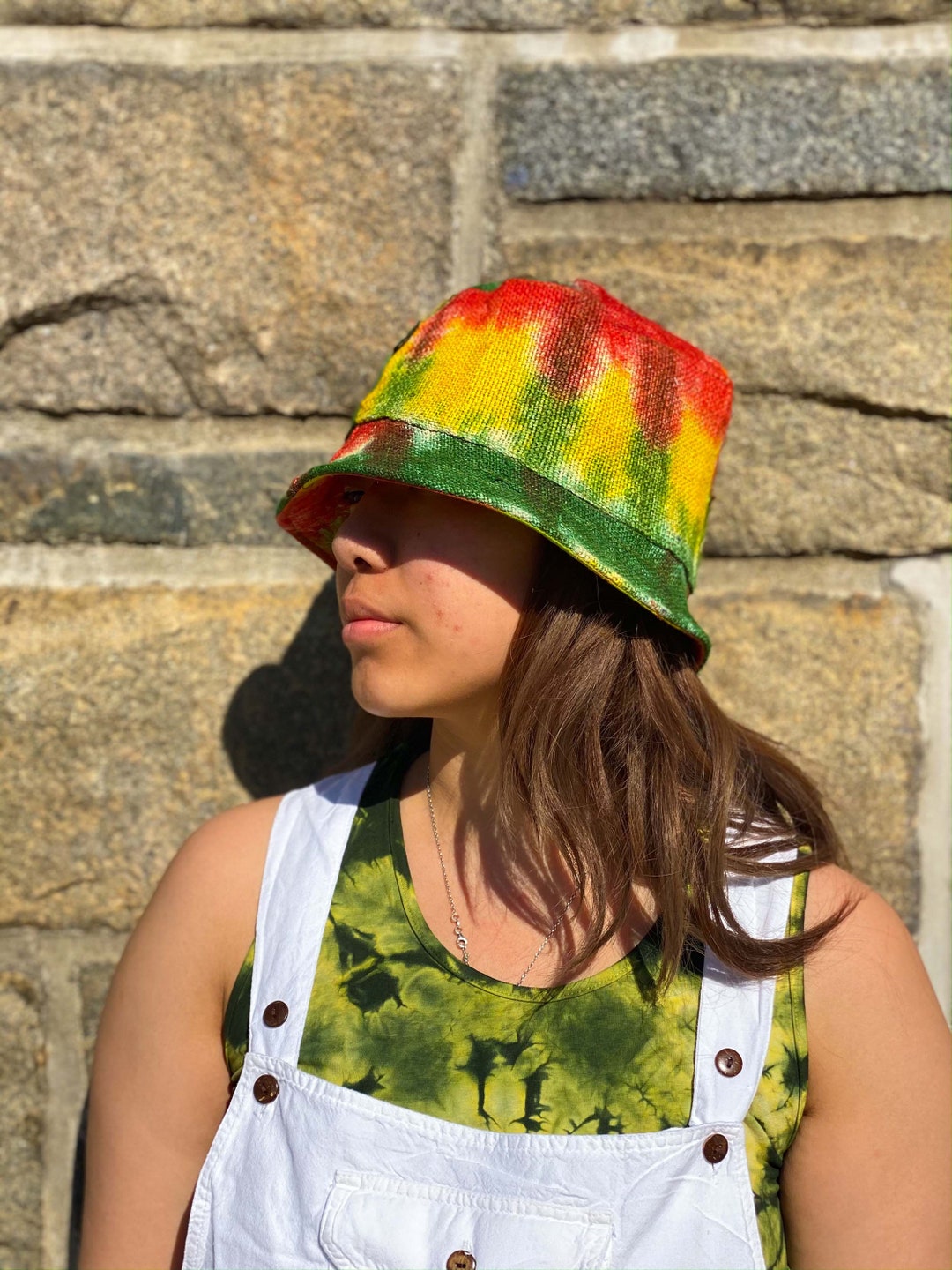 Handmade Hemp Cotton Tie Dye Bucket Hat - Unisex One Size Hemp Hat ...