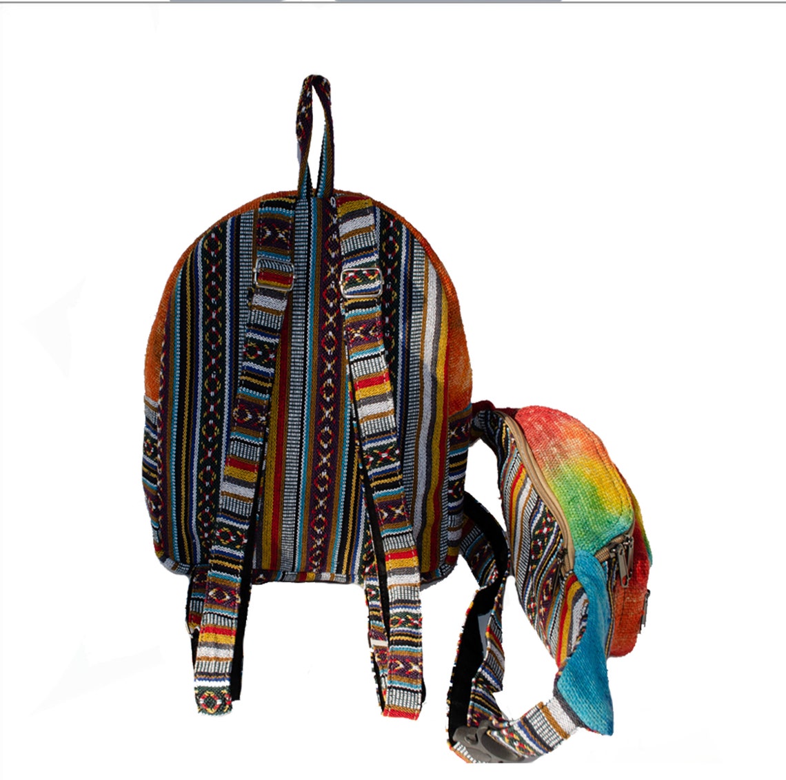 Mini Tie Dye Hemp American Native Design Backpack and Fanny | Etsy