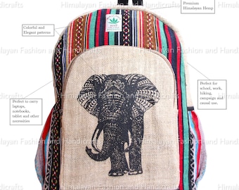 Large Double Pocket Hemp American Native Design Backpack | Etsy