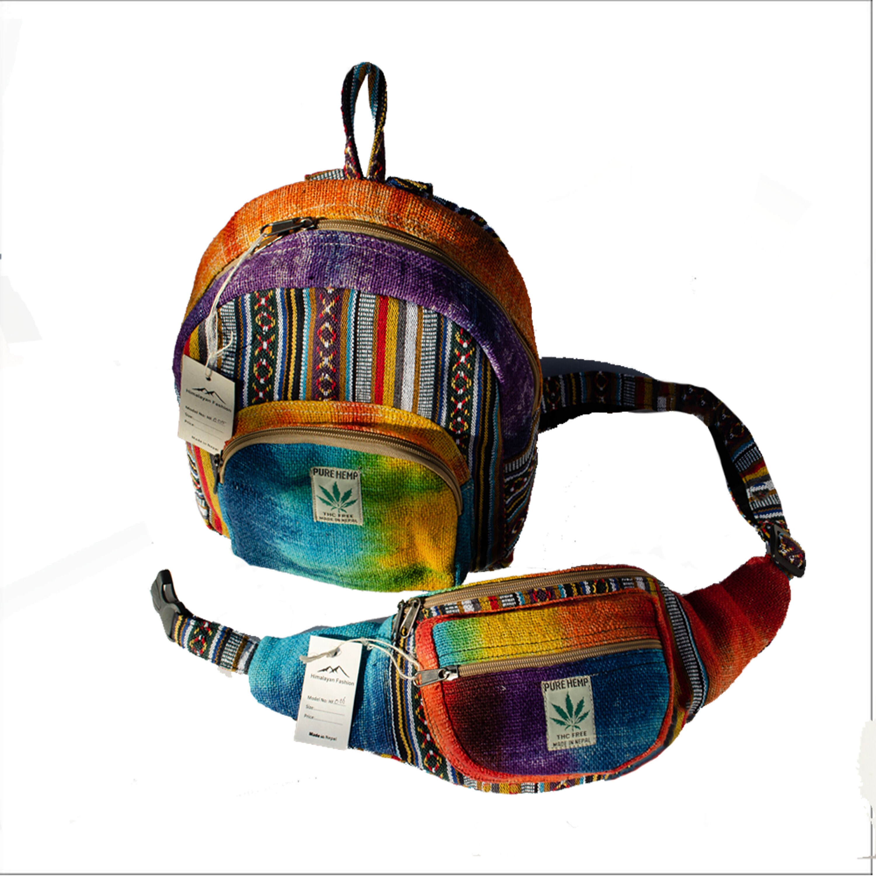 Mini Tie Dye Hemp American Native Design Backpack and Fanny | Etsy