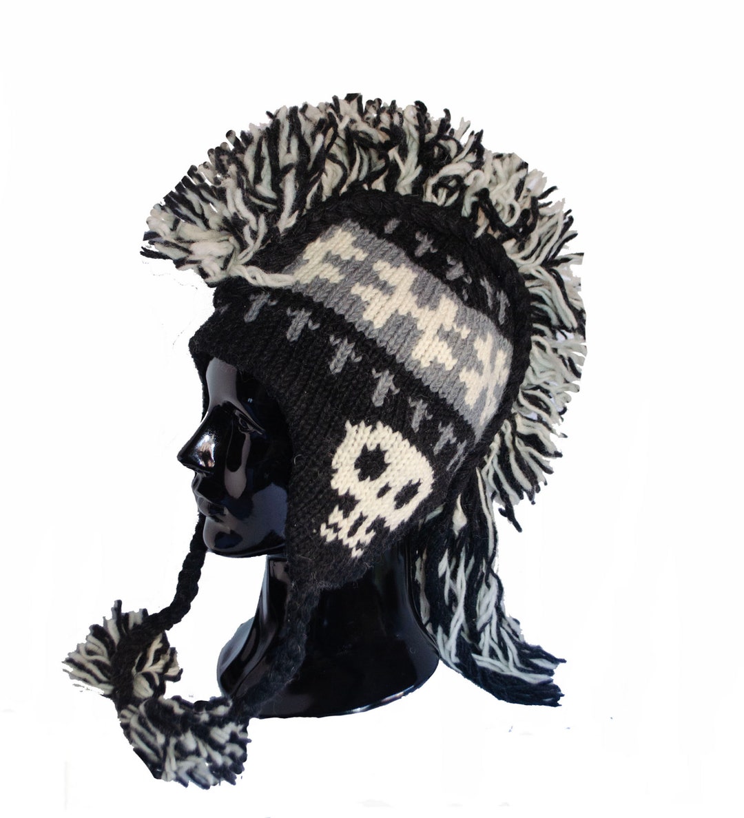 Himalayan Fashion Kids Mohawk Hat - Kids Bone Skull and USA Mohawk ...