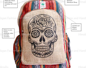 Large Double Pocket Hemp American Native Design Backpack - Etsy