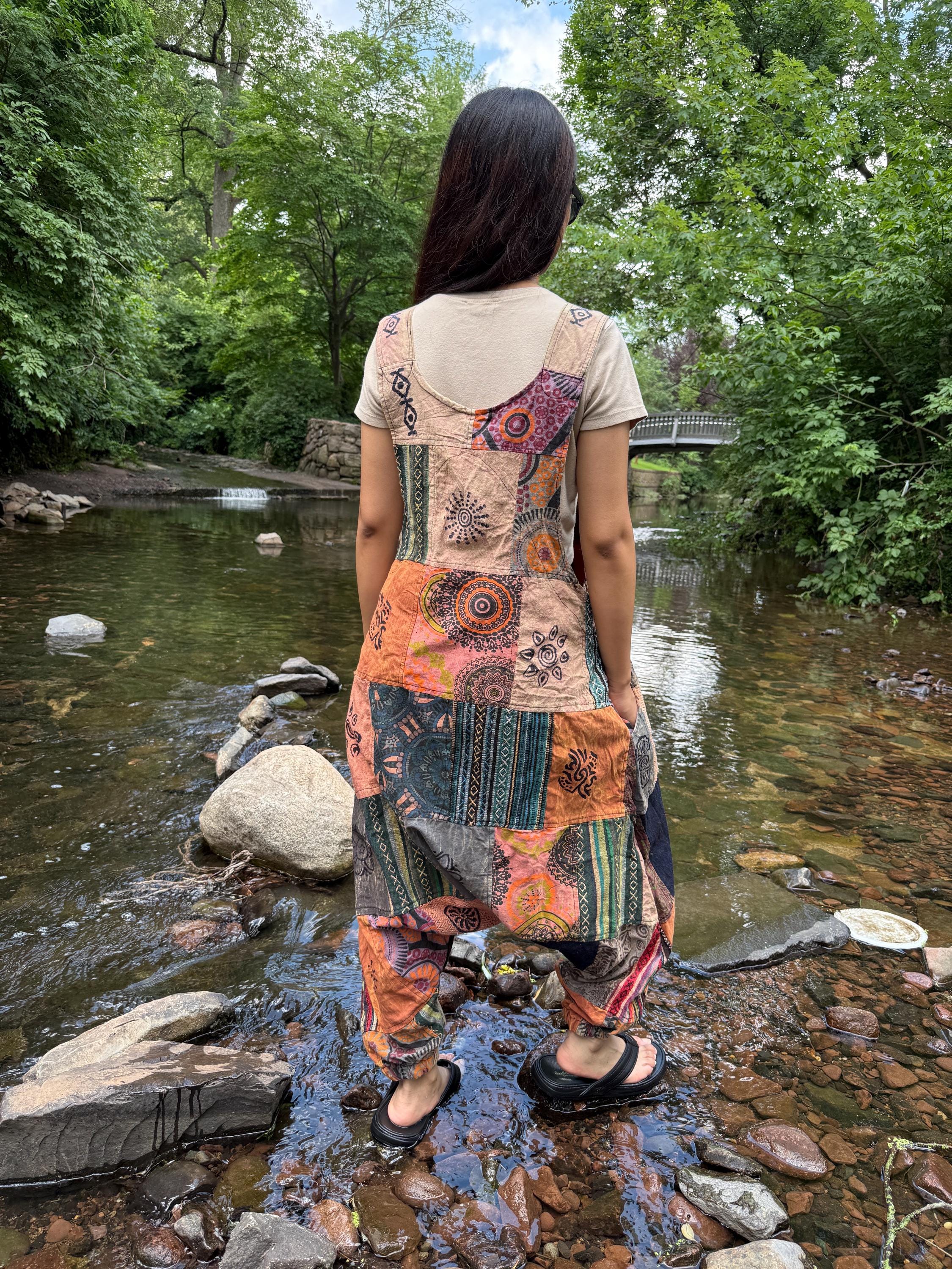 Handwoven Patchwork Cotton Overalls: Adjustable Boho Summer Jumpsuit - Etsy