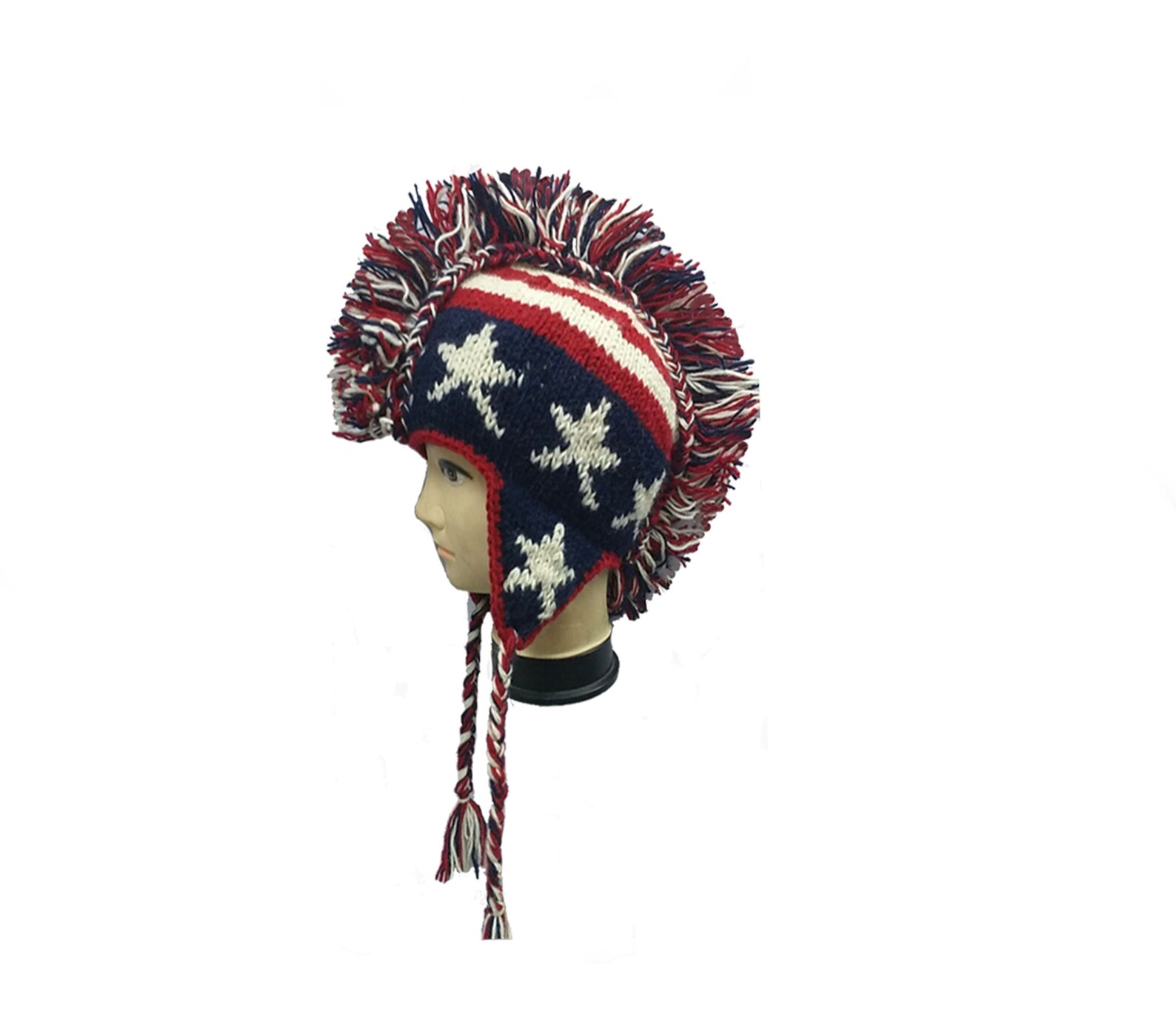 United States USA Mohawk Handmade Hat Star Design Mohawk Hat - Etsy