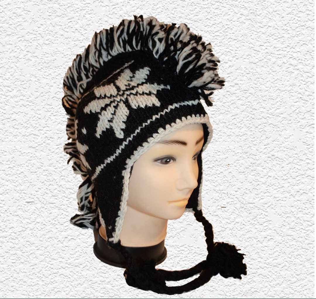 Adults One Size Unisex Mohawk Hat - Mohawk Hat | Handmade 100% Wool Hat ...