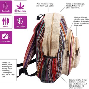 Large Double Pocket Hemp American Native Design Backpack - Etsy