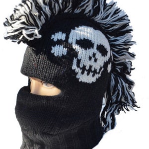 Handmade Black Skull Mohawk Handmade - Etsy
