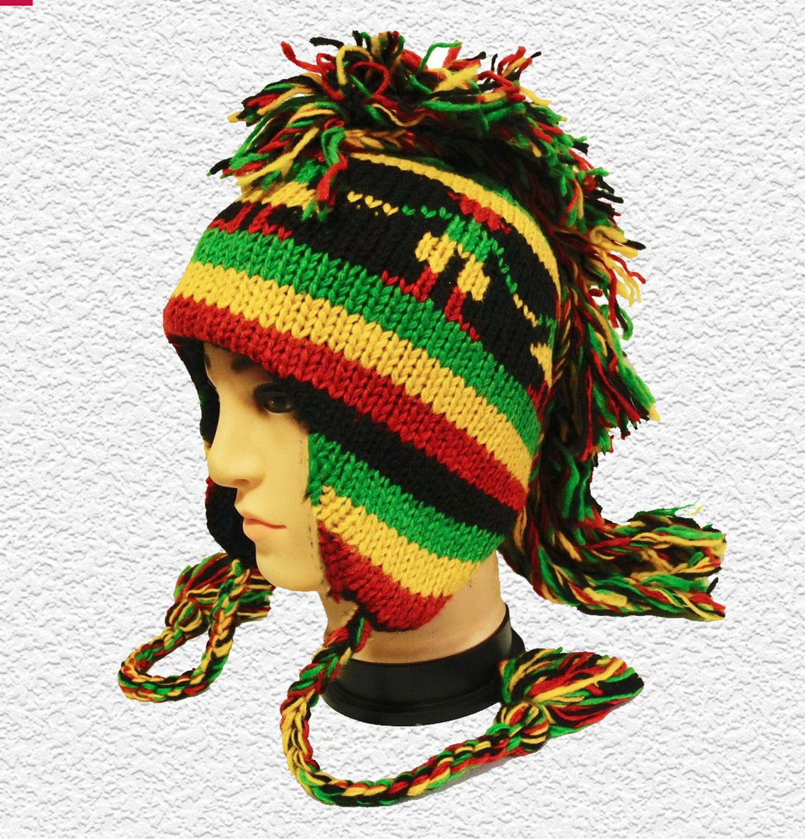 Handmade Rasta Mohawk Hat One Size 100% Wool Handmade in - Etsy